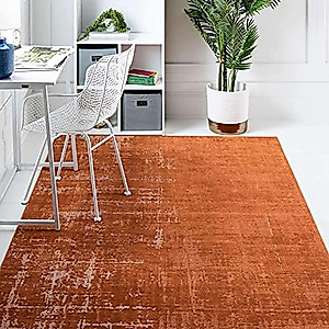 Rugs.com Valencia Collection Area Rug – 5' x 8' Orange Low Rug Perfect for Bedrooms, Dining Rooms, Living Rooms