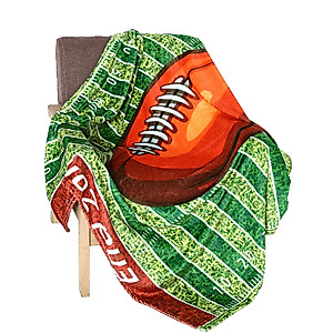 Vicimi Football Blanket for Boys Double Sided Pattern Throw Soft Flannel Footballs Gift Decor for Birthday Graduation Christmas Thanksgiving 50"x60"