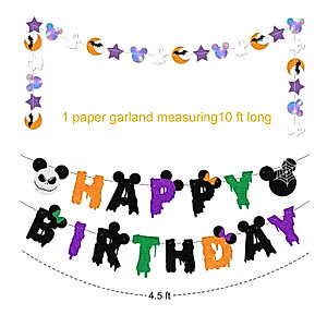 lawfly Halloween Mickey Inspired Banner Garland Mickey Minnie Halloween Decorations for Mickey Minnie Theme Halloween Party Birthday Party