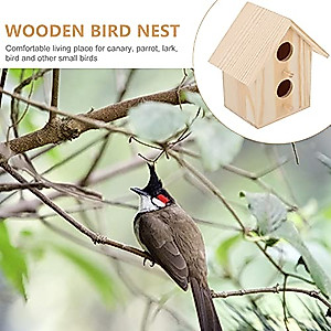 DOITOOL 2pcs Wooden Bird Nest Box Bird House Parrot Breeding Box Cage Wood Bird Nest for Budgie Parakeet Cockatiel Conure Canary Finch Dove Lovebird