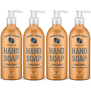 Hand in Hand Nourishing Liquid Hand Soap, 10 Fl Oz, Lavender Buds & Ylang Ylang, Lavender Scent, 4 Pack