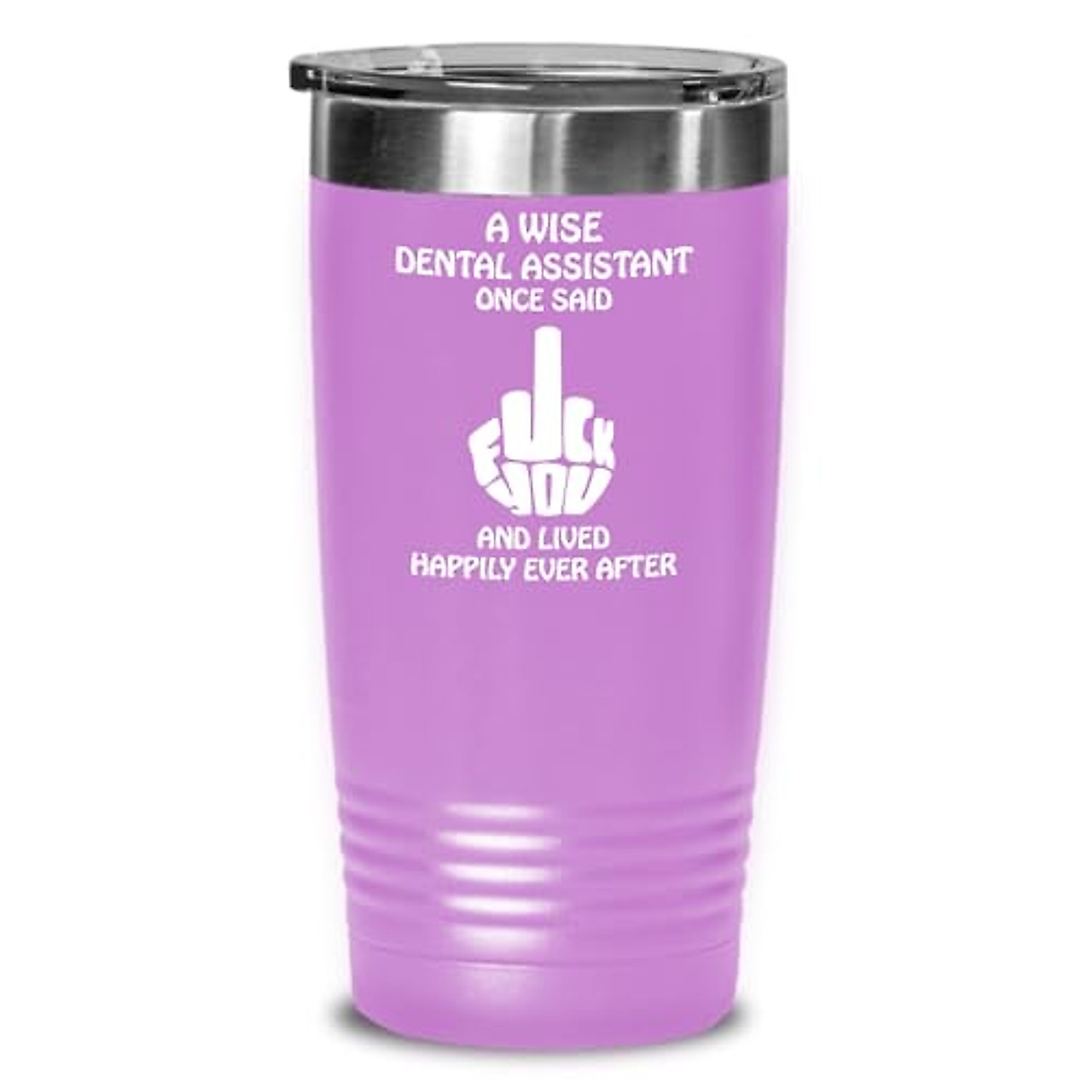 Dental Assistant Rude 20 oz 30 oz Insulated Tumbler Fuck Off Adult Dirty Humor, Gift For Coworker Leaving Curse Word Middle Finger Cup Swearing