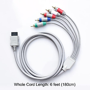 Bealuffe Component Cable for Wii for Wii U Multi Out 5RCA 480P HD Audio Video Cable 6 Feet
