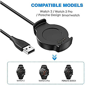 Fashioneey Compatible with Huawei Watch 2 Charger, 2 Pack 3.3ft Replacement USB Charging Cable Cord Dock Accessories Adapter for Huawei Watch 2 Pro Sport/Classic
