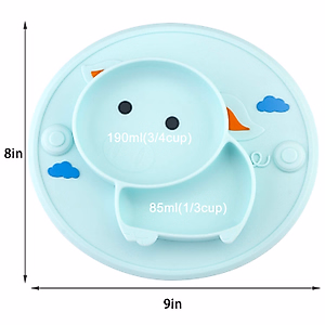 Baby Silicone Plate, Toddler Suction Plates Mini Plate Placemat for Kids and Infants Self Feeding, BPA Free, Microwave & Dishwasher Safe