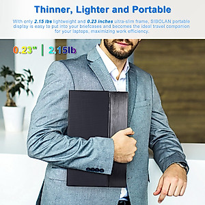 sibolan Portable Monitor,17.3'' 1080P FHD 100% DCI-P3 Laptop Monitor, HDR 178° Screen Eye Care Eye Care External FreeSync Monitor for PS5 PS4 Xbox Series NS, Laptop PC Phone