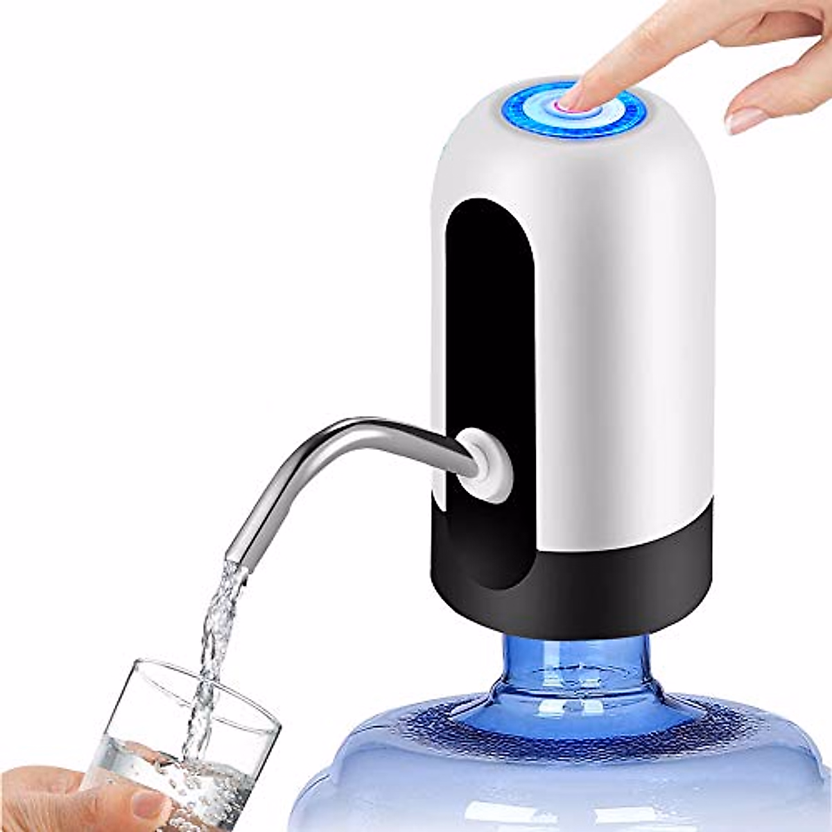Upgraded Water Bottle Pump, GuangTouL 5 Gallon USB Charging Automatic Drinking Water Pump, Universal 2-5 Gallon Jugs Portable Electric Water Bottle Dispenser for Home Kitchen Office Camping