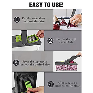 SPLMIFA Vegetable Chopper - Adjustable Vegetable Slicer - Kitchen Gift Gadget Slicer for Salad Potatoes Carrots Garlic with Container Onion Chopper with Container - Professional Food Chopper 12 in 1