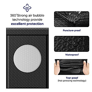 Fuxury 40 Pack Bubble Mailers 10.5x16 Inch, Self Seal Padded Envelopes Waterproof Mailing Envelopes Bubble Padded, Cushioning Padded Mailers, Bubble Bags for Packaging, Small Business Large #5, Black
