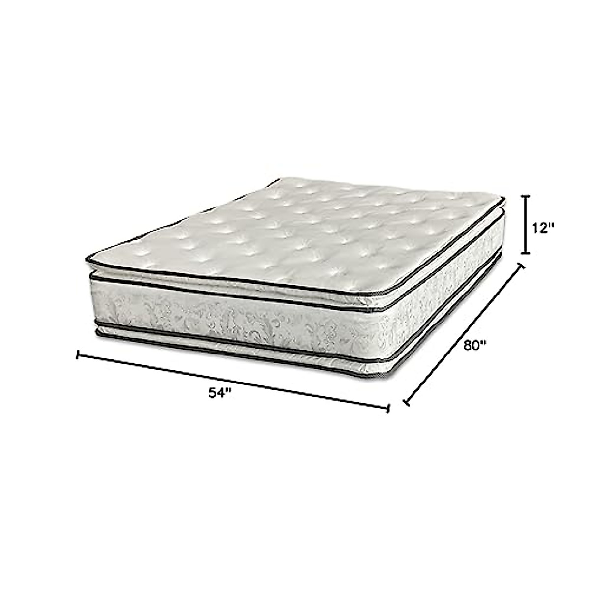 Greaton, 12-Inch Medium Plush Double Sided Pillowtop Innerspring Mattress, Full XL