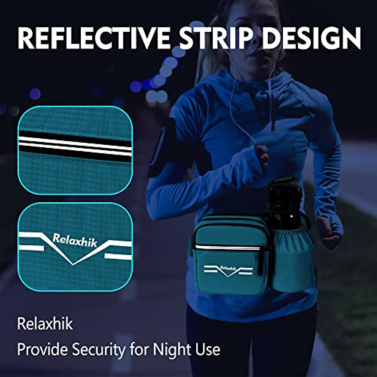 Fanny Packs For Women Waterproof Fanny Pack With Bottle Holder Relaxhik Plus Size Fanny Pack For Men Suitable For Dog Walking Travel Sport Hiking Cycling Fit All Phones (Bottle Not Included)