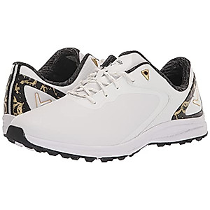 Callaway Women's Coronado v2 SL Golf Shoe, White/Gold, 7.5