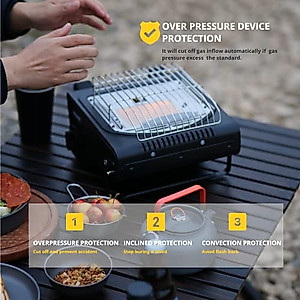 2 in 1 outdoor butane gas portable heater with handle for camping heating