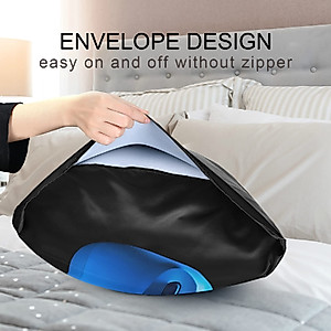 Oyihfvs Video Game Joystick Gamepad in Blue Neon Lights Isolated on Black Silky Satin Pillowcase for Hair and Skin, Soft Bed Pillow Cover, Decorative Silk Pillow Cases, King Size 20x40 inches