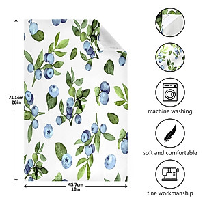 ALAZA Blueberries Decorative Kitchen Dish Towels Set of 4,Soft and Absorbent Kitchen Hand Towels Home Cleaning Towels Dishcloths,18 x 28 Inch