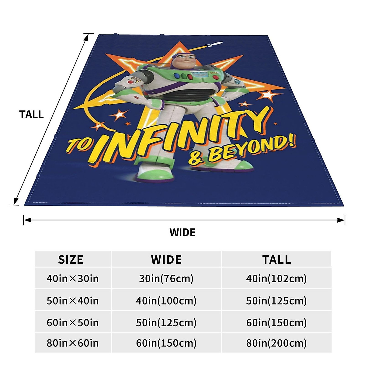 Buzz Lightyear Blanket Soft Cozy Fleece Throw Blanket Plush Lightweight Warm Fuzzy Flannel Blankets and Throws for Couch Sofa Bed 50"X40"