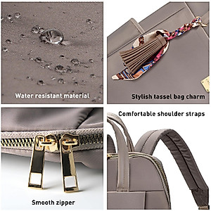 Laptop Backpack for Women 15.6-inch Slim - Laptop Bag Computer Case Purse Travel Lightweight Medium Size Satchel Daypack 16-inch Water-resistant Business Comutter Fashion Stylish Nylon Khaki