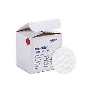 COBETTER 100 Pack MCE Gridded Membrane Filter Sterile 47 mm Diameter and 0.45um Pore Size Mixed Cellulose Esters Membrane Disc Filter Individual Pack