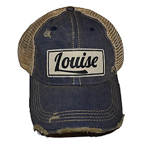 VINTAGE LIFE Best Friends Baseball Cap for Women Funny Trucker Hat Cute Distressed Ball Caps (Louise, Navy Blue), One Size