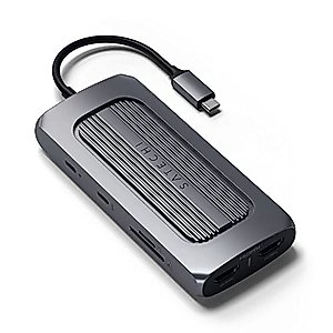 Satechi USB C Hub Multiport Adapter MX with Dual 4K HDMI, 100W USB C PD Charging, USB C Data, 2 USB-A, Ethernet, Micro/SD Card Readers, for MacBook Pro/Air M1 M2 M3, Windows
