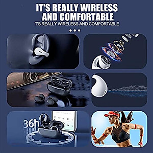 Wireless Ear Clip Bone Conduction Headphones Bluetooth Open Ear Headphones Wireless Ear Clip Bone Conduction Headphones Bluetooth for Cycling Driving Running Sports Workout