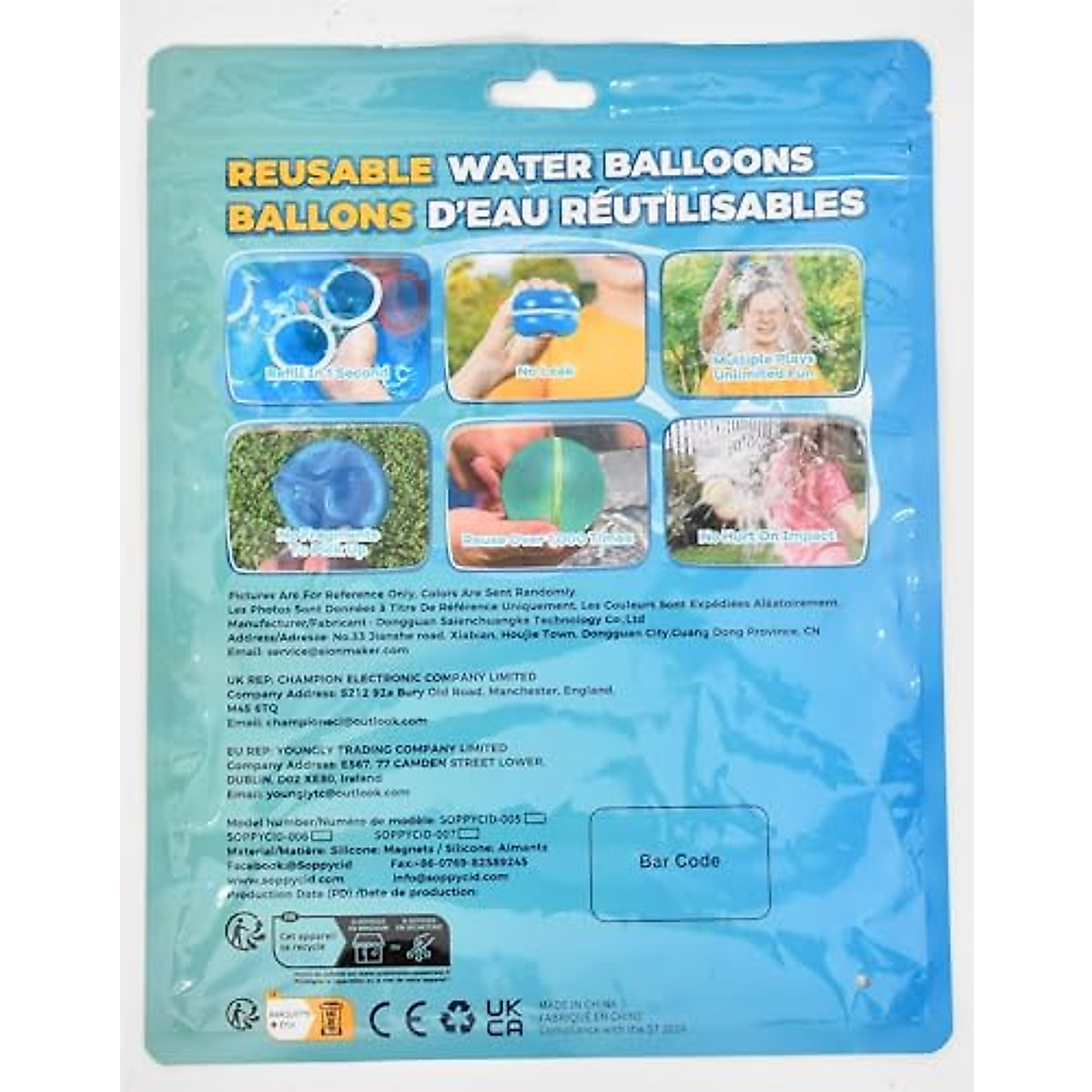 Tlitlimom Reusable Water Splash Balloon, 1 Count, Outdoor, Unisex, Suitable for Swimming Pool, Beach, Park, Yard, No Clean Hassle, Easy to Fill, Mesh Bag Included, Unique Design