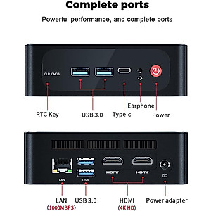 MINI PC SER3 AMD R7 3750H Up to 4Ghz 4Cores 8Threads TDP35W Radeon RX Vega 10 Graphics DDR4 16G+500G M.2 Nvme pcle3.0 SSD wifi5+BT4.0+RJ45 1000M 4K 60hz dual display AUTO POWER ON Office MINI PC