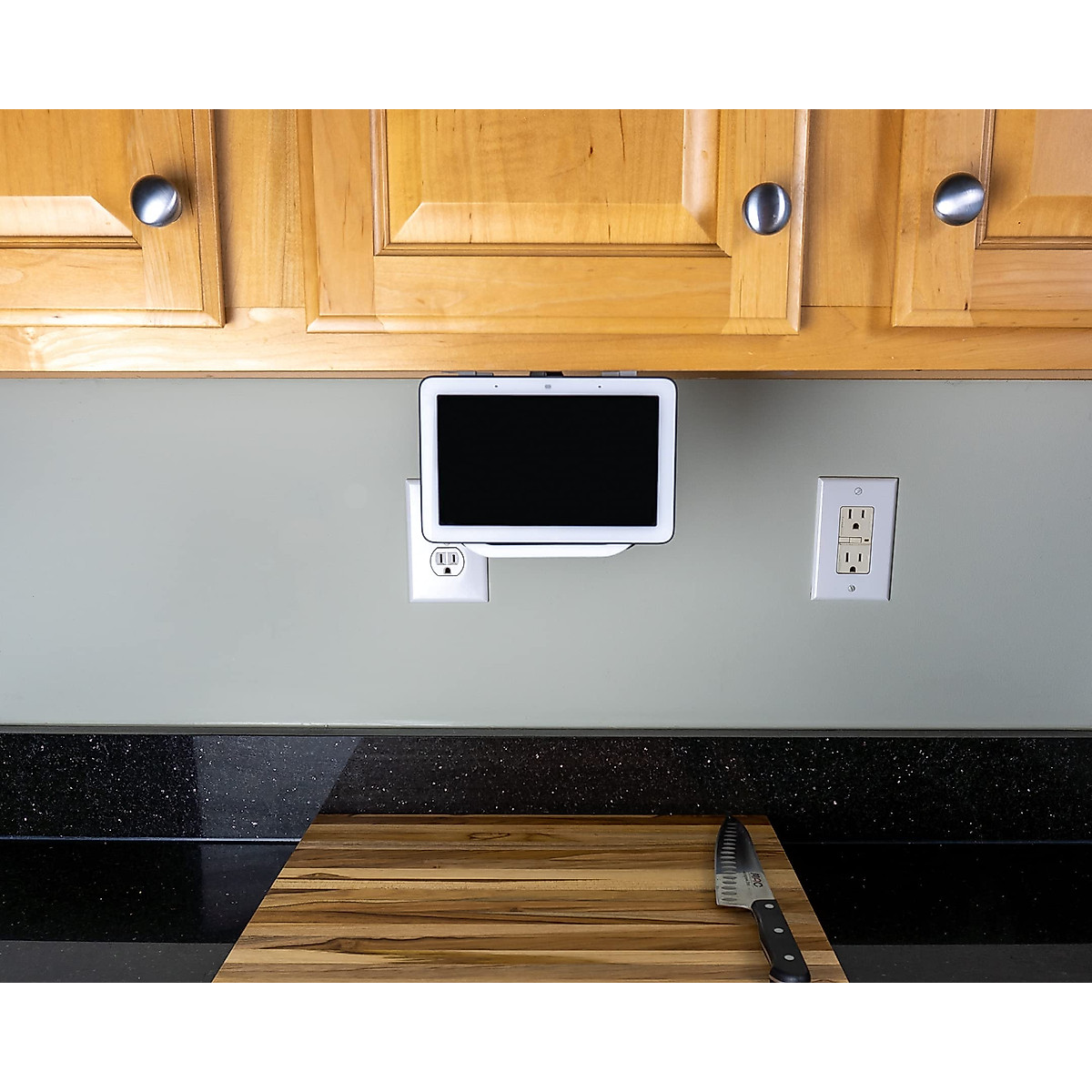 Built3D, Google Nest Hub Home Kitchen Under Cabinet Mount Bracket | All Hardware Included (White)