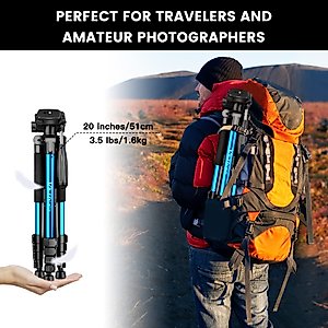 Tripod for Camera, 72" Camera Tripod with Remote, Heavy Duty Tall Camera Tripod Stand, Professional Aluminum Video Tripod, Compatible with Gopro/Camcorder/Binocular