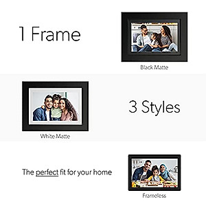 Simply Smart Home Photoshare 10” WiFi Digital Picture Frame, Send Pics from Phone to Frames, 8 GB, Holds 5,000+ Photos, HD Touchscreen, Black Wood Frame, Easy Setup, No Fees