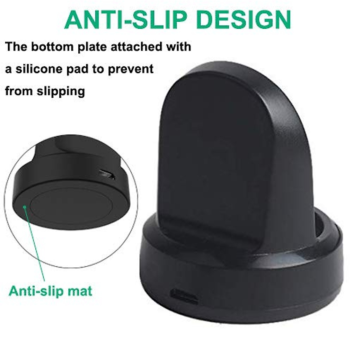 Charger for Samsung Galaxy Watch 1 42mm/46mm, Replacement Charging Dock Cradle for Galaxy Watch SM-R800/R810/R815 Smart Watch (Black)