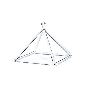 Joysense Clear Quartz Crystal Singing Pyramid 8 inch With Crystal Singing Bowl Striker and Carrying Case
