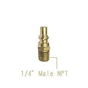 NIGO Industrial Co. Propane/Nature Gas 1/4 Inch Quick Connect/Disconnect Full Flow Plug, Male NPT Thread Adapter (100% Solid Brass)