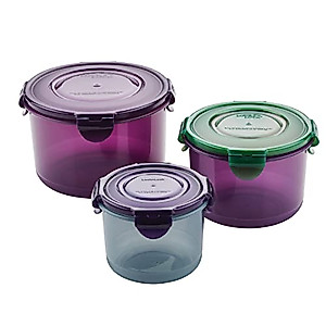 Lock & Lock ECO Food Storage Airtight Container Set with Lids, BPA Free, Round, 6 Piece, Assorted Colors