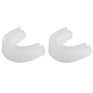 HEALLILY 2pcs U Shaped Toothbrush Head Silicone Automatic Electric Toothbrush Heads Replacement Refill for Electric Toothbrush Accessories