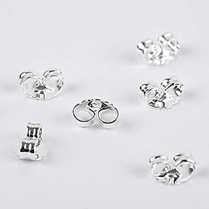 SANNIX 30pcs/15 Pairs 925 Sterling Silver Earring Backs Replacement Secure Ear Lockings