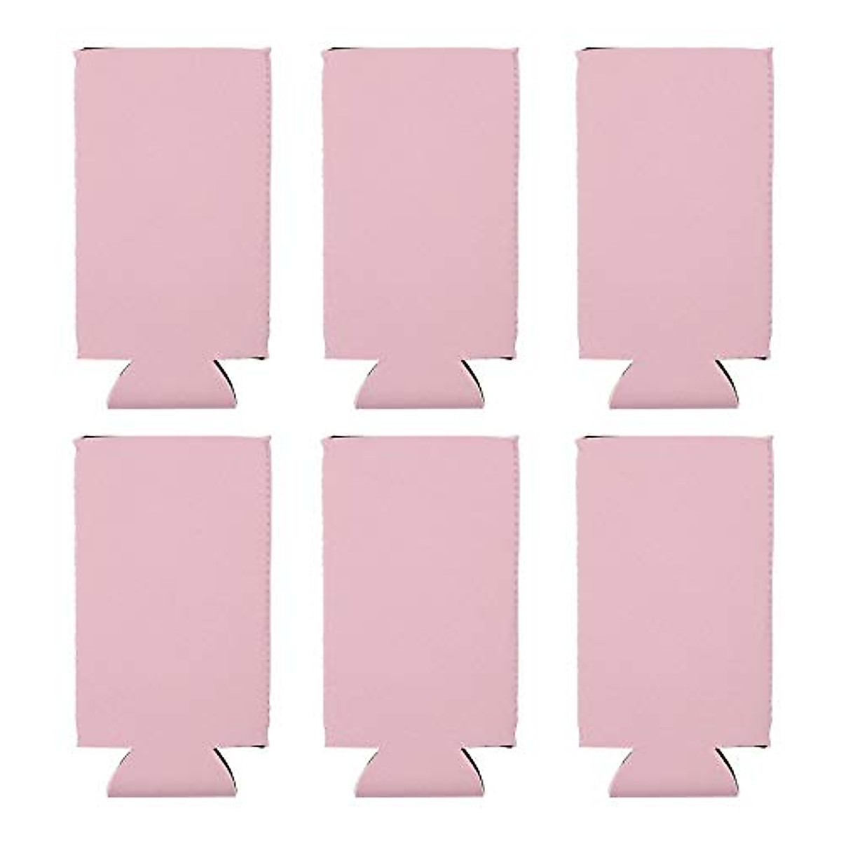 Snertz 8 Pack Slim Pink Blank DIY Sublimation Durable, Foldable , Insulated Neoprene Skinny Beer , Seltzer Can Holder Cooler Sleeve Coolies Fits 12 Oz Cans