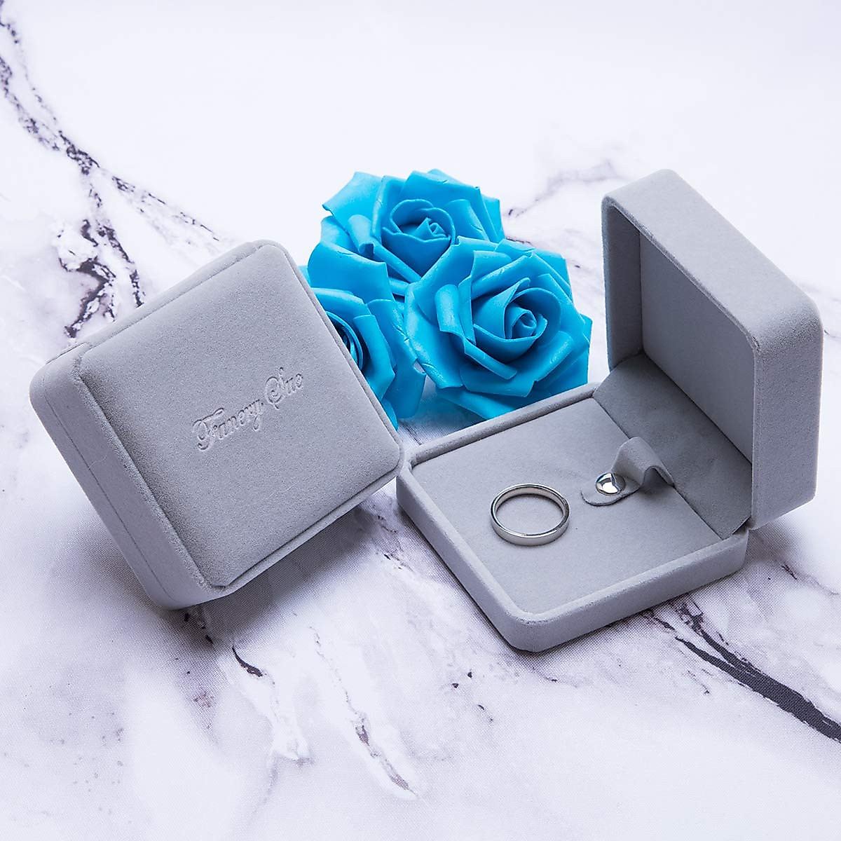 Fanery Sue Custom Personalized Engraved Name Ring for Men and Women Valentines Day Gift for Him/Her Customizable Stackable Simple Dome Couples Promise Rings(Ring Size: 9 | 4MM)