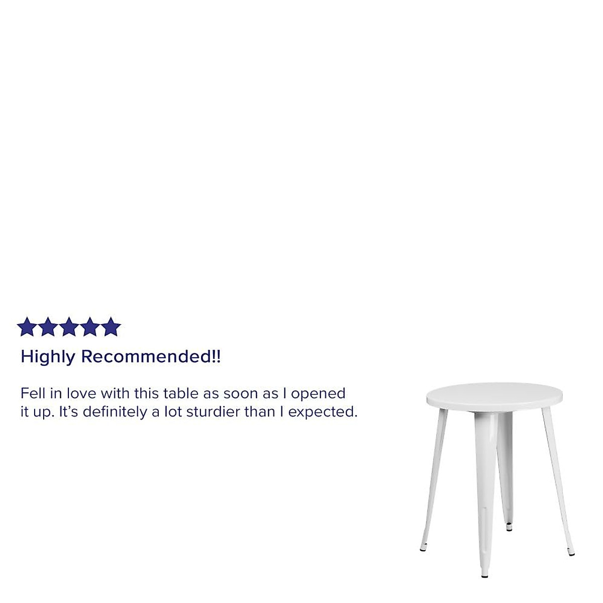 Flash Furniture Webb Commercial Grade 24" Round White Metal Indoor-Outdoor Table