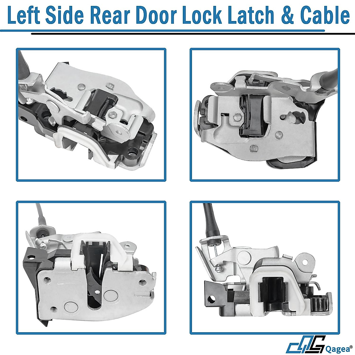 Qagea Rear Door Lock Latch & Cable - Left Driver Side - Replacement for 2004-2008 Ford F150 Extended Cab Pickup, Upper and Lower Locking Latches Assembly Replaces# 8L3Z-18264A01-B 6l3Z-18264A01-B…