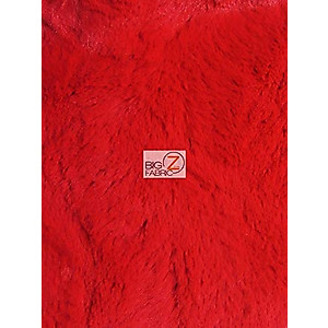 Hug-Z™ Rabbit Snuggle Minky Fabric by The Yard DIY Baby Blankets Decor Clothing (Red)