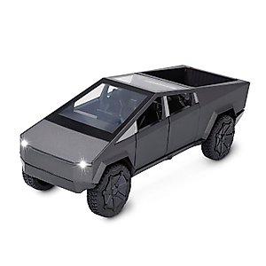 Toy Trucks for Boys Cybertruck Model Green Pickup Truck 1/24 Diecast Metal Toy Cars with Sound and Light for Kids Age 3 Year and Up