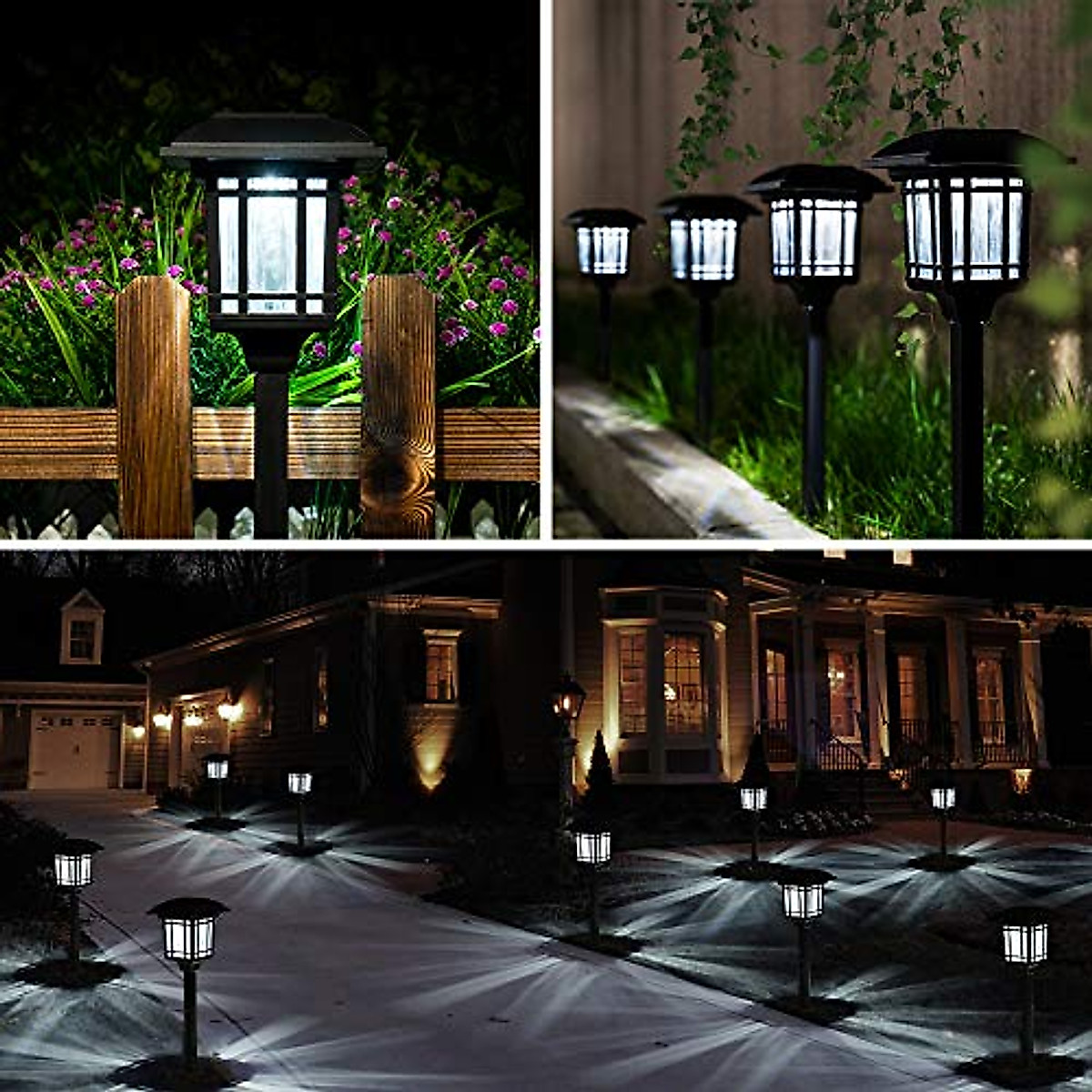 GIGALUMI Solar Path Lights 8 Pack, Solar Powered Garden Lights Outdoor, Bright Solar Yard Lights Waterproof for Landscape, Lawn, Pathway, Walkway and Driveway (Cold White)