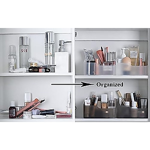 UNIKON Eunion Makeup Organizer, Clear Small Countertop Makeup Caddy Storage Organization Bins Cosmetics Holder for Cabinet