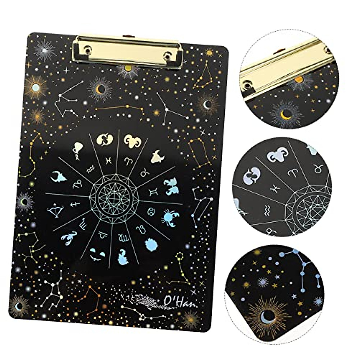 NUOBESTY Plastic Folders 2pcs Storage Teacher Convenient Clip Holder Pattern Portable Exam Low Practical Fashion Writing Conference Size Paper for Clipboards Board Profile Clipboard