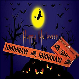 CupaPlay 6M/20FT Halloween Caution Tapes,Halloween Warning Tape,Halloween Party Haunted House Props