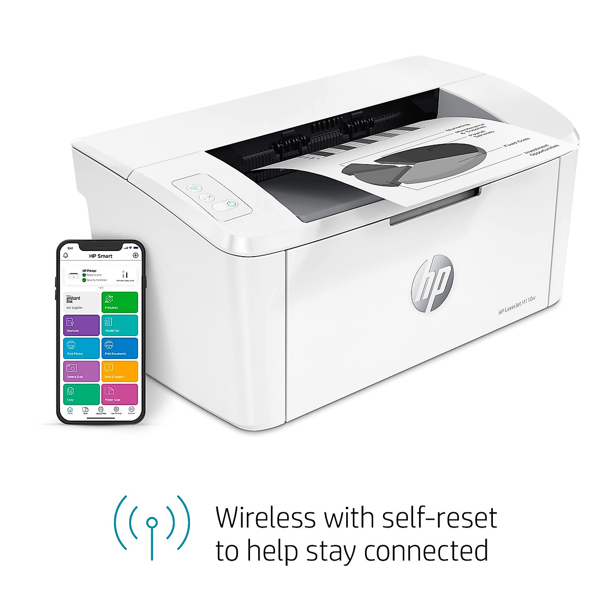 HP LaserJet M110w Wireless Monochrome Printer (7MD66F) (Renewed)