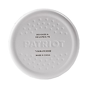 Patriot 30oz Tumbler Stainless Steel Insulated Coffee Cup with Lid, Reusable Stainless Steel Straw & Gift Box (White)