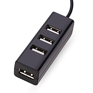 LIYU USB Port Splitter 4 Port Compact Portable High Speed USB 2.0 Data Hub for Windows MacBook Mac Pro Mac Notebook PC and More (Black)