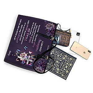 Jesuspirit Inspirational Christian Scripture Faith Woman Gifts - Personalized Religious Gift For Church Ladies - I Can Only Imagine Customized Spiritual Large Leather Tote Bag With Zipper For Women